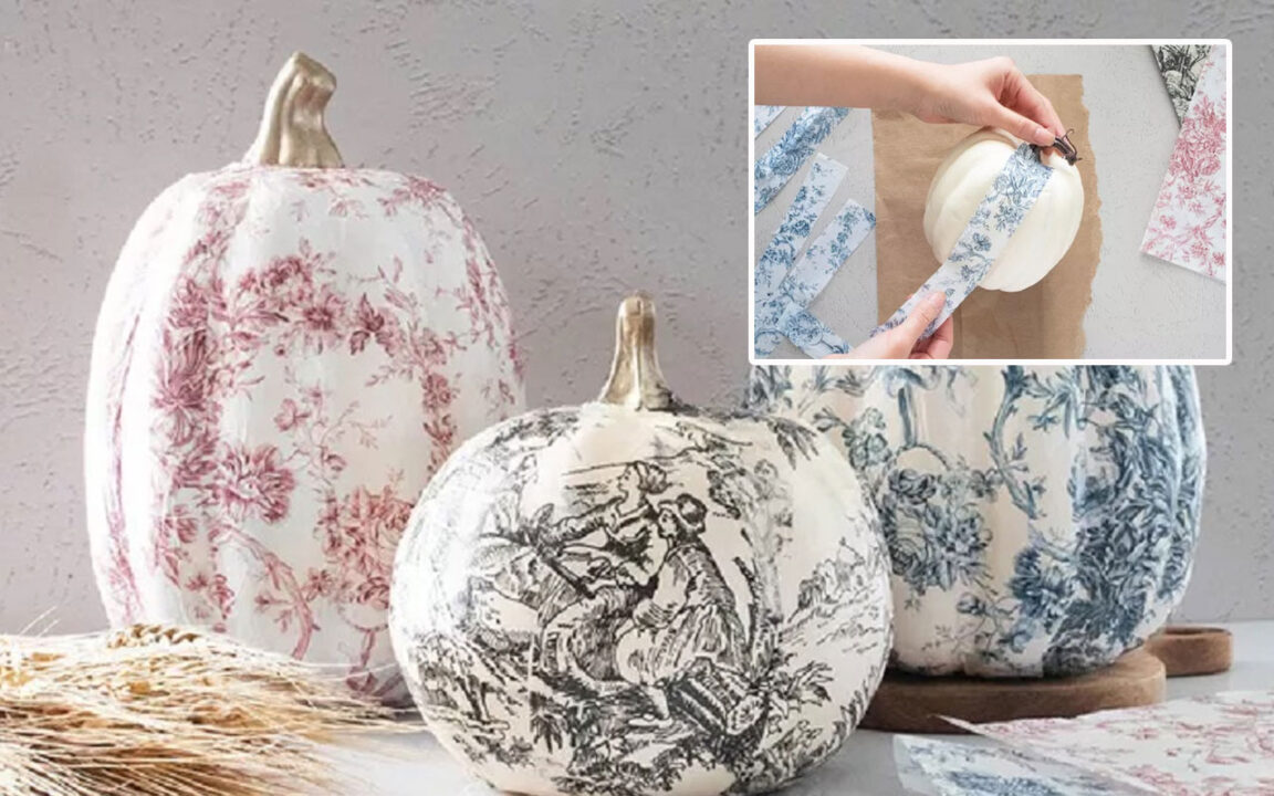DIY Διακοσμητικές Κολοκύθες με Ντεκουπάζ