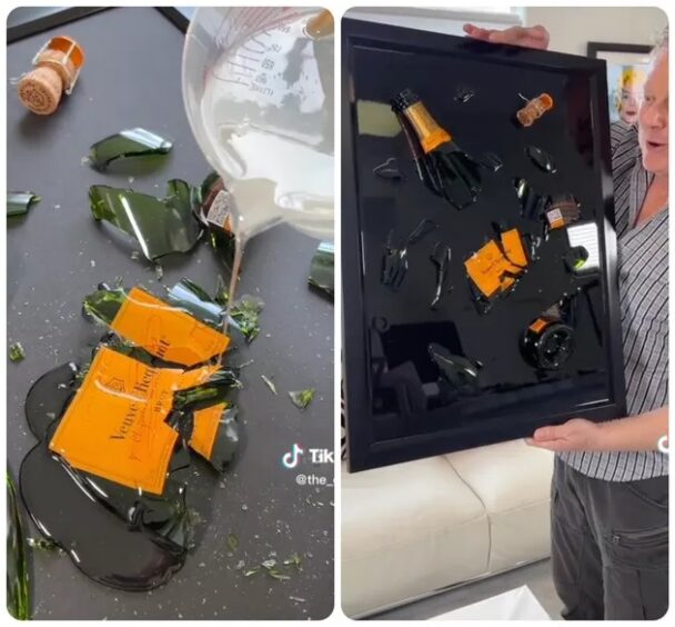Αυτό το DIY Εργο Τεχνης με Σπασμενο Μπουκαλι Μοιάζει να Κοστίζει μια ...